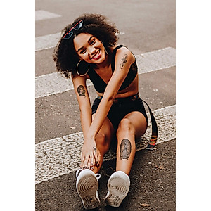 Tatsy Chicano Set, Temporary Tattoo Cover Up Sticker for Men and Women, Body Temp Fake Tattoos, Chicana Gansta Lowrider Style Culture, Unique Realistic Designs