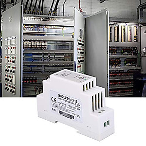 15W 12V 1.25A DIN Rail Power Supply Switching Power Supply with Modulation Method, Stable Output, Low Noise for Control Cabinet, Industrial Control Equipment (DR-15-12)