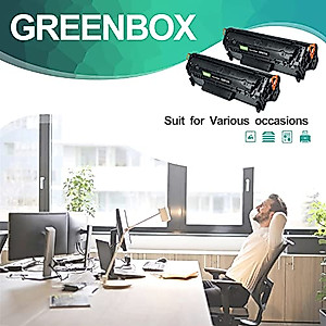 GREENBOX Compatible Q2612A High-Yield Toner Cartridge Replacement for HP 12A Q2612A for 1020 1022 1018 1010 1012 3050 3015 3055 3030 MF4350d MF4150 MF4370dn D420 MF4270 Printer (2,000 Pages, 2 Black)