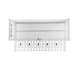 LiFuJunDong Flip Up Design Wall Cabinet, Metal Wall Mounted Cabinet with Up-Flip Door for Small Room, Sturdy Wall Mounted Storage Cabinet for Kitchen Dining Room, 85 * 28cm