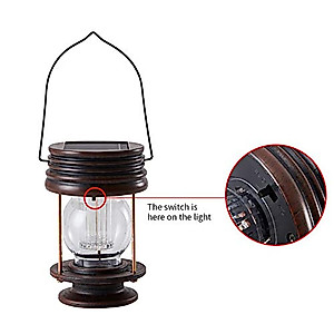 Upgraded Led Vintage Solar Lantern, Realistic Flicker Flame Outdoor Hanging Garden Lights Solar Powered Camping Night Lights Landscape Decorative for Yard Patio Terrace Lawn, 2 Pack