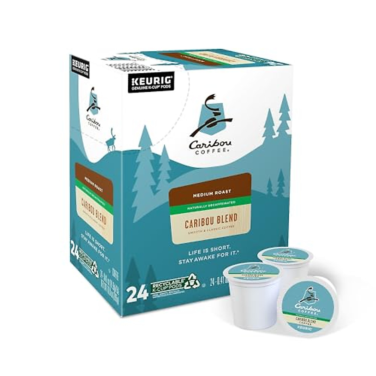 Caribou Coffee Decaf Blend K-Cup, 24 Count (Pack of 1)