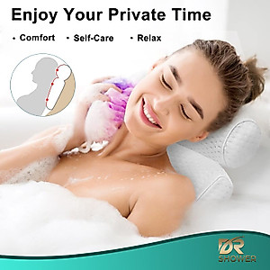 Bath Pillow for Bathtub Support Neck,Head and Back with Non-Slip Suction Cups and Comfortabl 4D AirenMesh Bathtub Pillow for Women & Men