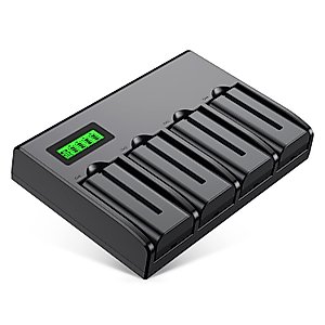NP-F550 Battery 4 Pack and 4 Channel Charger Compatible with Sony NP-F970, NP-F960, NP-F950, NP-F930, NP-F770, NP-F750, NP-F570, NP-F550 Battery
