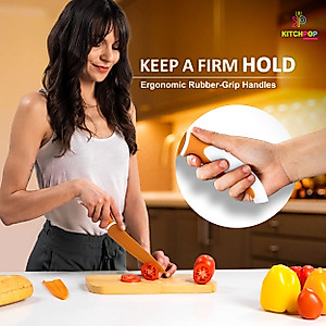 Kitchpop 10 Pcs Stainless Steel Knife Set, Razor Sharp Colorful Knife Set with Covers, Durable Chef Knife Set, Lightweight Kitchen Knife Set | knives set | camping | christmas gift