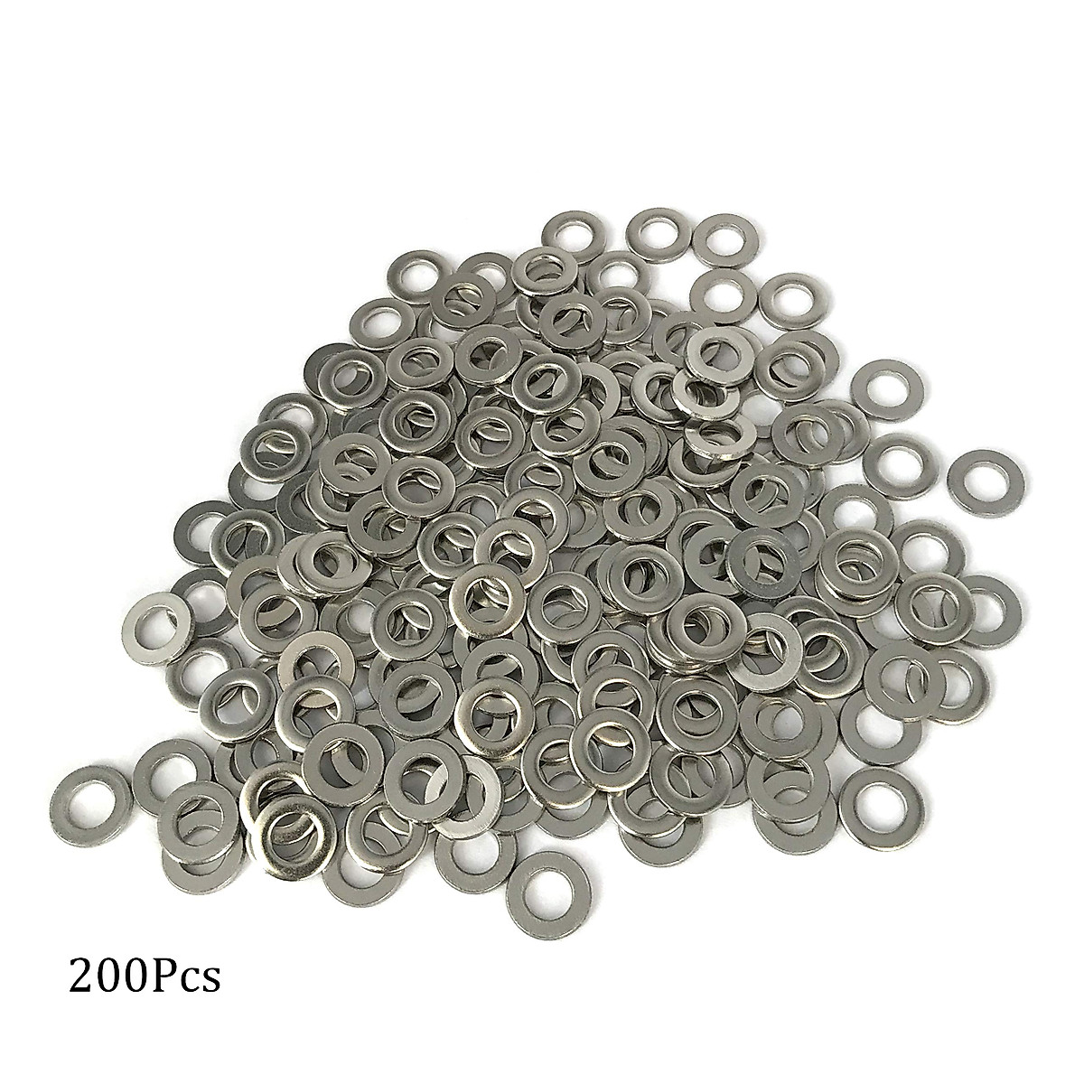 M6 Flat Washer, 304 Stainless Steel, 6mm ID, 12mm OD, 1.5mm Thickness, Plain Finish, for Bolt and Screw (Pack of 200)