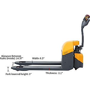T Tory Carrier Full Electric Pallet Jack Truck 4400lbs Capacity 48" x27" Fork Size Powered Pallet Trucks, Built-Out Charger Suitable for Narrow Space, Indoor Handling & Lifting