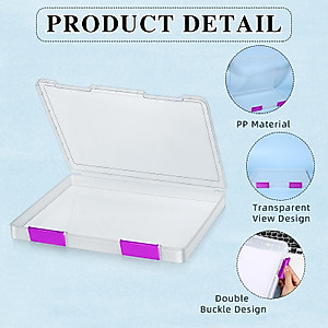 PerKoop 6 Pcs Clear A4 File Box Document Plastic Storage Box Paper Plastic Case Board Game Storage Containers Magazine Protector File Holder with Buckle (Colorful,12.4 x 9.84 x 1.18 Inches)