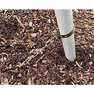 XDP Recreation Swingin' More Fun - Outdoor Backyard Playground Kids Swing Set. White/Blue & XDP Recreation 70113 Swing Set, Trampoline & Patio Furniture Metal Ground Anchor Kit Hardware, Bronze