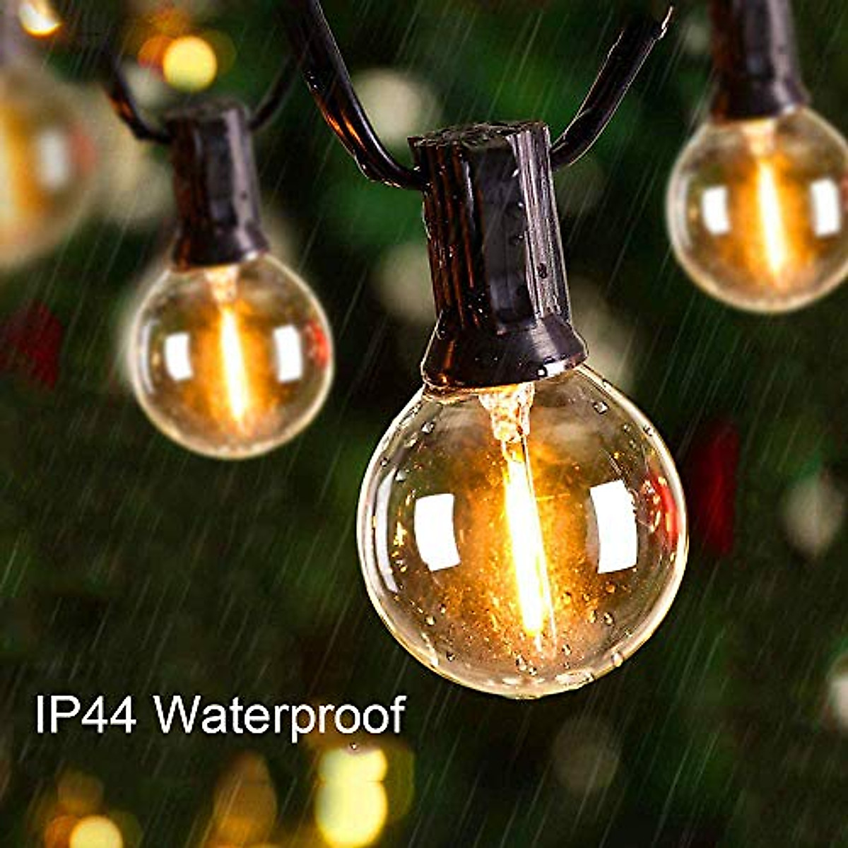 100 Feet Solar String Lights Outdoor Patio Lights Solar Powered Waterproof G40 Globe Hanging Lights with 50 LED Shatterproof Bulbs for Backyard Balcony Bistro Garden Solar Patio Light String Lights