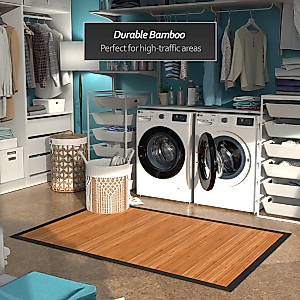 Oriental Furniture Bamboo Rug - Burnt Bamboo - 4' x 6'