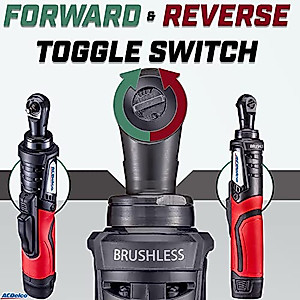 ACDelco Brushless 1/4-Inch Ratchet Wrench Li-Ion 12V Cordless, 45 Ft-lbs Max Ratchet Wrench Tool Kit, 2 Battery & Charger Included, G12 Series, ARW1210-22