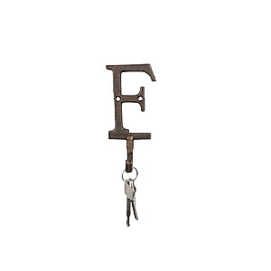 Handcrafted Nautical Decor Rustic Copper Cast Iron Letter F Alphabet Wall Hook 6"