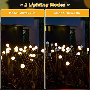 Solar Lights Outdoor, 4Pack Solar Firefly Lights for Outdoor Christmas Decorations, Solar Garden Lights Outdoor Waterproof, Outdoor Solar Lights for Yard, Swaying Outdoor Lights for Patio Decorations