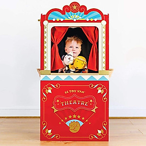 Le Toy Van - Wooden Educational Puppet Theatre | Kids Role Play Toy | Great As A Gift - Suitable for 3 Years + (TV333)