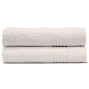 Cosy House Collection 2-Pack Essential Cotton Hand Towel Set - Ultra Soft, Absorbent & Quick Drying - Luxury 100% Cotton Plush Towel - for Bathroom, Shower & Kitchen (Hand Towel, Ivory)