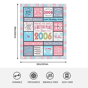 18th Birthday Gifts for Girls, Gifts for 18 Year Old Girl, Best Gifts for 18 Year Old Girl, 18th Birthday Decor Throw Blanket 60" X 50", 18th Birthday Gifts for Her, 18 Years Old Girl Gift Ideas