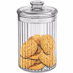 Vinkoe Cookie Jar, 51oz Acrylic Candy Jars with Lids, Apothecary Jars, Clear Cookie Jars Containers for Candy Buffet, Office Desk, Party Table, Nuts, Cookies, Chocolate, Coffee, Tea