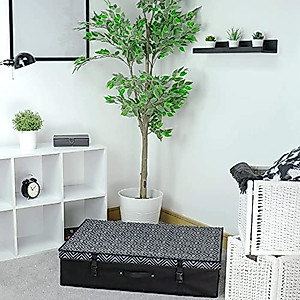 HANGERWORLD - Large Black & White Diamond Pattern Bridal Dress Storage Box with Lid