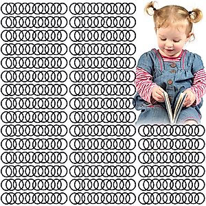 CÉLLOT 360PCS Black Elastic Hair Ties,2cm in Diameter No Crease Finger Rubber Hair Elastics,Small Thin Hair Ponytail Holders Hair Accessories for Women Girls Toddlers Kids