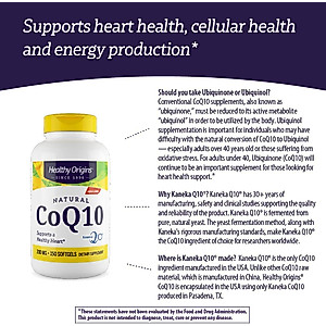 Healthy Origins CoQ10 (Kaneka Q10), 200 mg - Heart Health & Energy Supplement - Gluten-Free & Non-GMO Supplements - 150 Softgels