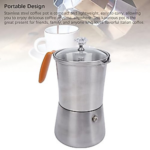 Fockety Espresso Maker Coffee Pot, Italian Coffee Maker Hand Pour Coffee Pot Italian Coffee Pot with Glass Lid Handle for Italian Coffee Milk Tea (300ML)