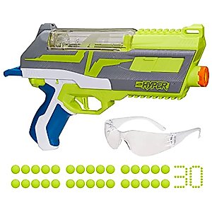 NERF Hyper Impulse-40 Blaster, 30 Nerf Hyper Rounds, Spring-Open Instant Reload Hopper, Up to 110 FPS Velocity, Eyewear Included