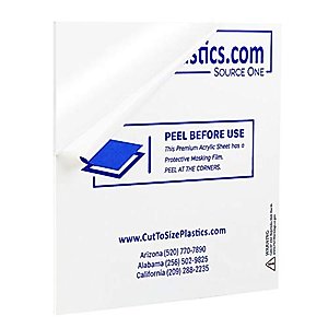 SOURCEONE.ORG Premium 1/4 Clear Acrylic PlexiGlass Sheet (8" X 8")
