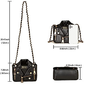 Sfly Women Satchel Chain Strap Shoulder Bag Leather Crossbody Handbags Ladies Evening Clutch Purse Unique Cute Jacket Bag