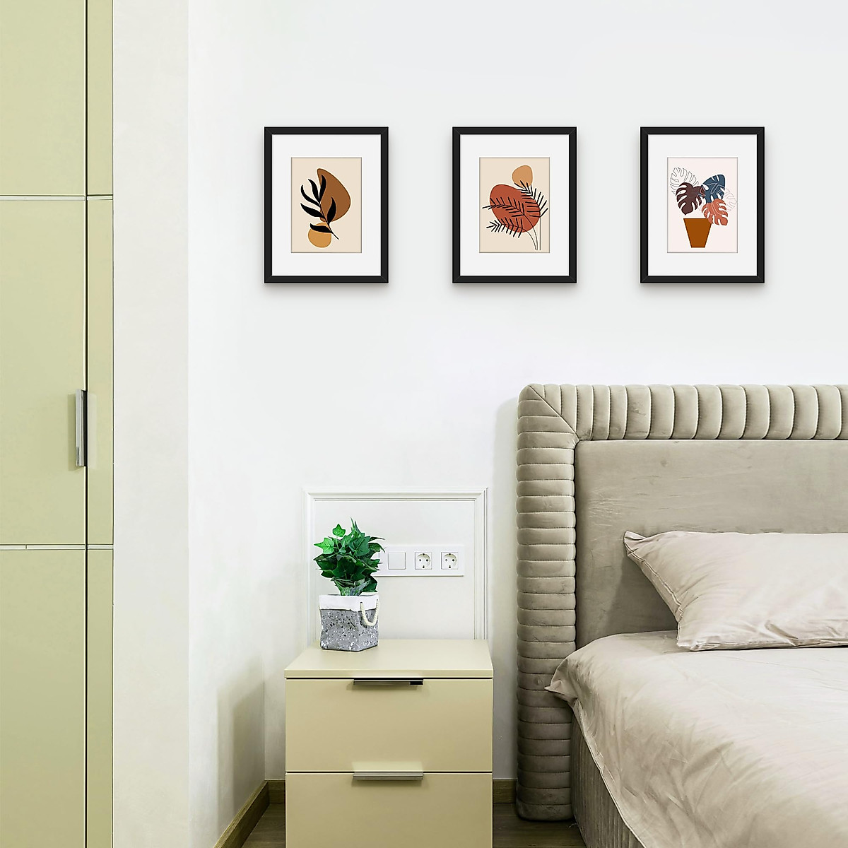 Picrit 8.5x11 Picture Frame Set of 12, Display 6x8 with Mat or 8.5 x 11 Without Mat, Photo Frames for Wall Mounting or Table Top Display, Black.