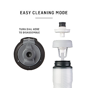 BlenderBottle Hydration Halex Insulated Squeeze Water Bottle with Straw, 24-Ounce, White