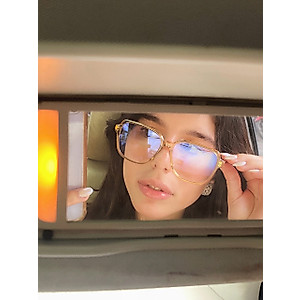 VISOONE Oversized Blue Light Blocking Glasses with Chic Square TR90 Frame and Metal Temple for Women Men REMY