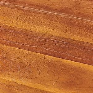 Christopher Knight Home Ronan Wood Rustic Metal End Table, Mahogany, 24.80 inches high x 24.40 inches wide x 17.70 inches deep, Sandblasted Teak