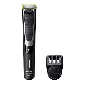PHILIPS Norelco OneBlade Pro Kit, Hybrid Electric Trimmer and Shaver, QP6510 + OneBlade Body Kit, 3 Pieces, Black, 1 Count
