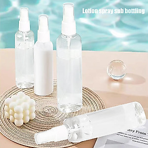 HAALII Small Spray Bottle, Spray Bottles, Clear Empty Fine Mist Plastic Mini Travel Bottle Set, Small Refillable Containers, 2 * 50ml, 2 * 100ml