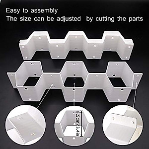 JDYYICZ Household White Plastic Partition Bee Style Underwear Socks Bras Ties Belts Scarves Drawer Divider Cabinet Clapboard (White)