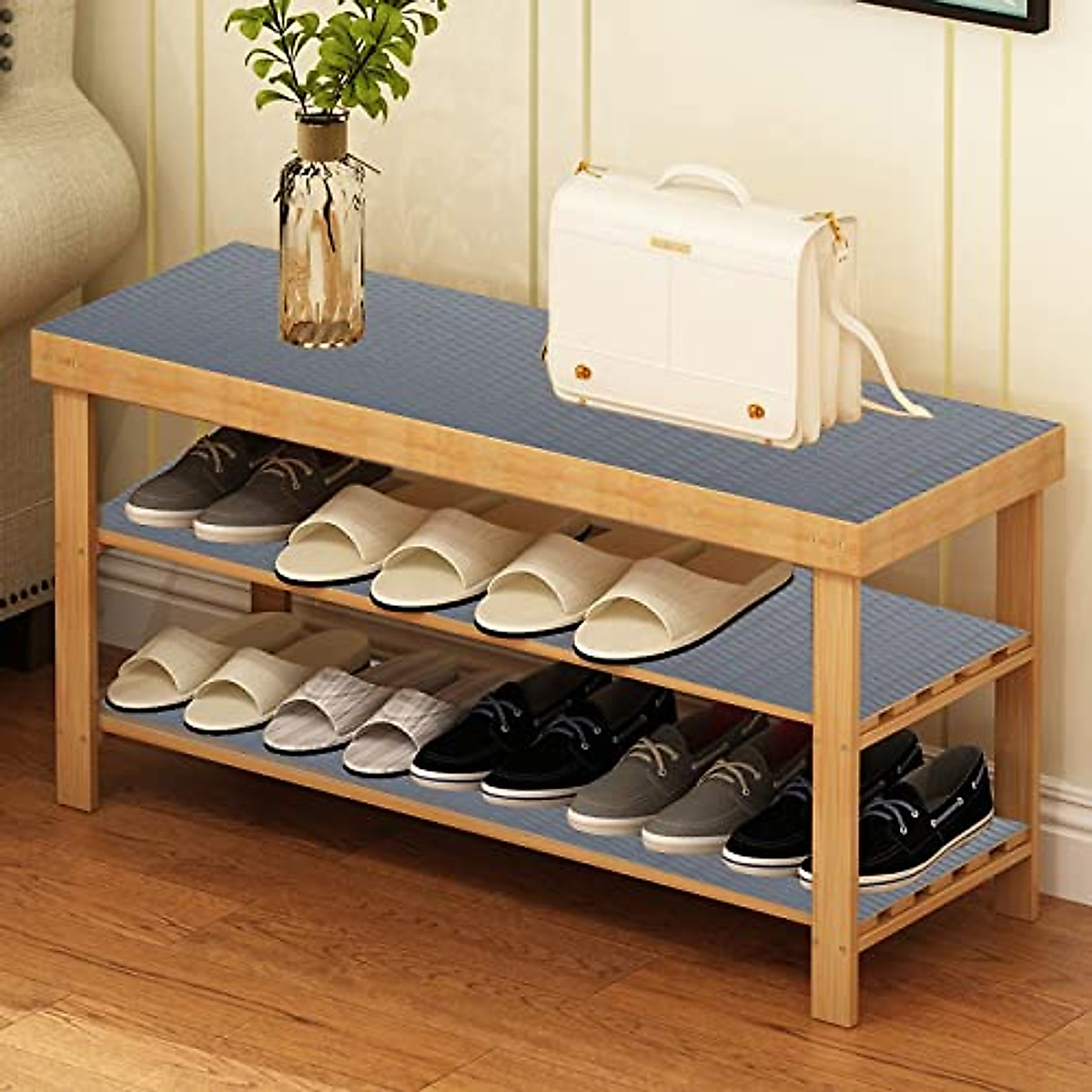 HOMPAL Cabinet Shelf Liner, Drawer Liner, Kitchen Cabinet Liners for Shelves, Non-Slip Wire Shelf Liner Cabinet Mat Drawer Liners for Kitchen, Fridge, Storage, Desks (17.5" x 59" x 3 ) - White Dot
