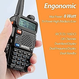 Baofeng UV-5RPro 8W 2Pack Ham Radio Two Way Radio More Radio Case One Programming Cable