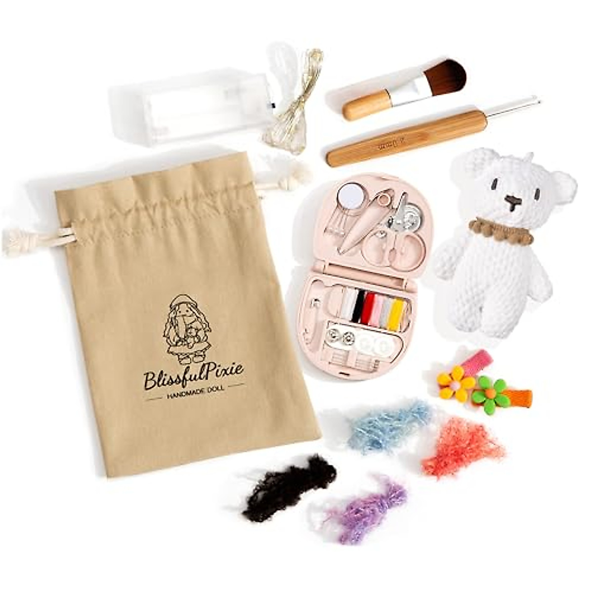 BlissfulPixie Handmade Waldorf Doll- Ella 12", Soft Girl Rag Doll with Cute Stuffed Plush, Ideal First Doll for Babies & Toddlers