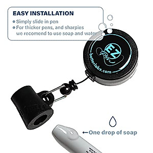 EZ PEN Retractable Pen Reel for Nurses, Teachers, Waitresses, Carpenters, Construction Workers, Contractors & Pros (Blue)