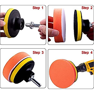 IPELY 13 Pcs Buffing Pads 6 Inch Car Polisher Attachment Buffing Wheel Polishing Bonnets for a Drill Buffer Attachment (6 Inch)