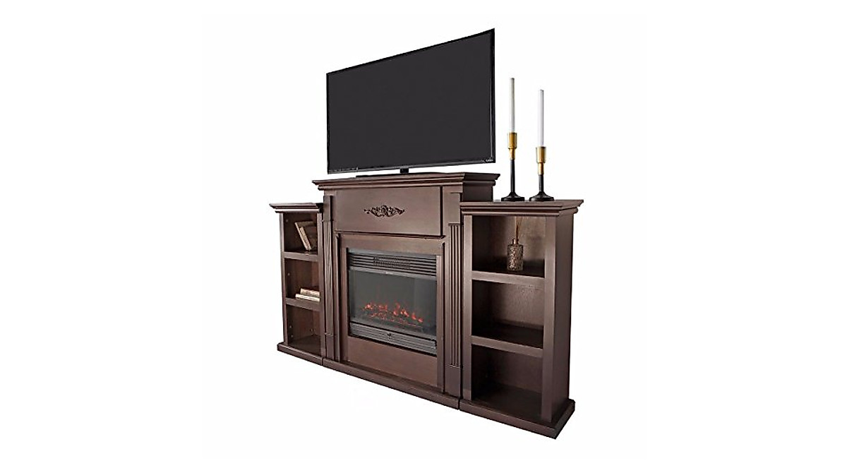XtremepowerUS Electric Fireplace TV Stand - Cozy Ambiance
