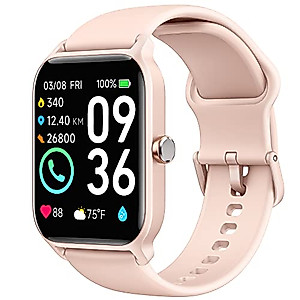 Smart Watch for Women,1.8"Fitness Watch(Answer/Make Call),Alexa Built-in, [24H Heart Rate Sleep Blood Oxygen Monitor],5ATM Waterproof,100+Sports Modes Step Calorie Women Watches for iOS&Android Phones