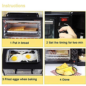 Tabletop Electric Oven Breakfast Machine Electric Baking Bakery Roast Oven Grill Multifunction Coffee Maker Pizza Oven Egg Omelette Frying Pan Toaster