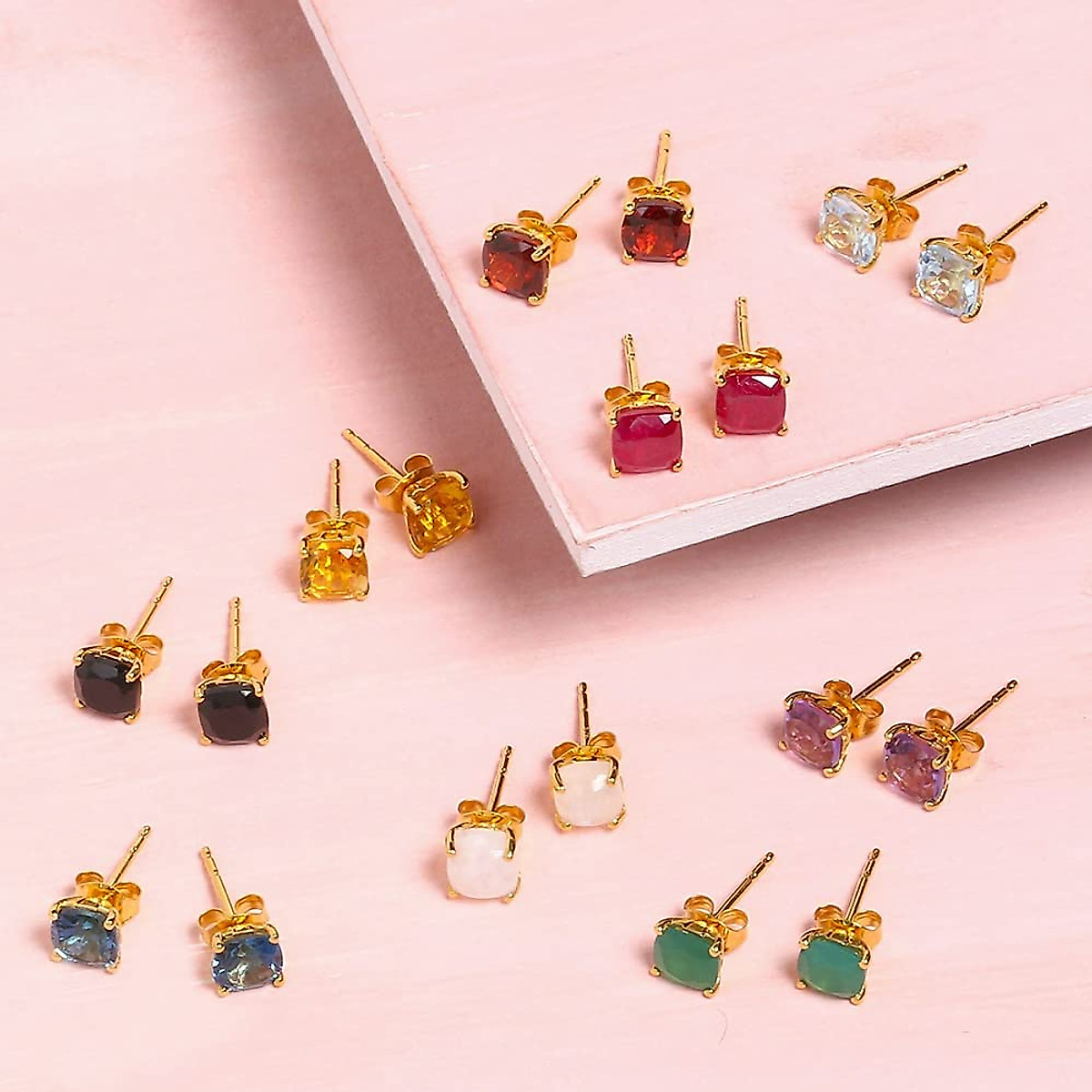 YoTreasure 1.80 Ct. Black Onyx Earrings Solid 10k Yellow Gold Stud Jewelry