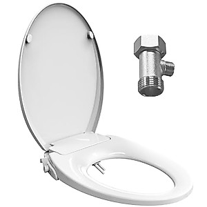 Bidet Seat, Non-Electric Bidet Toilet Seat Swash seat with Adjustable Ambient Water and Dual Nozzle System for Bathroom Airbnb, Easy Installation, Fit for Elongated Toilet, White Bidet Attachment