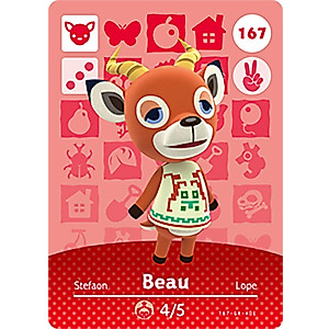 Nintendo Animal Crossing Happy Home Designer Amiibo Card Beau 167/200 USA Version by Nintendo