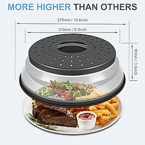 Easy Grip, Microwave Cover for food, LekDrok Microwave Splatter Guard, Collapsible Lid for Plate Dish Bowl, Multi-Purpose Colander Kitchen Gadget for Meal Prep, Dishwasher-Safe, BPA-Free, Charcoal