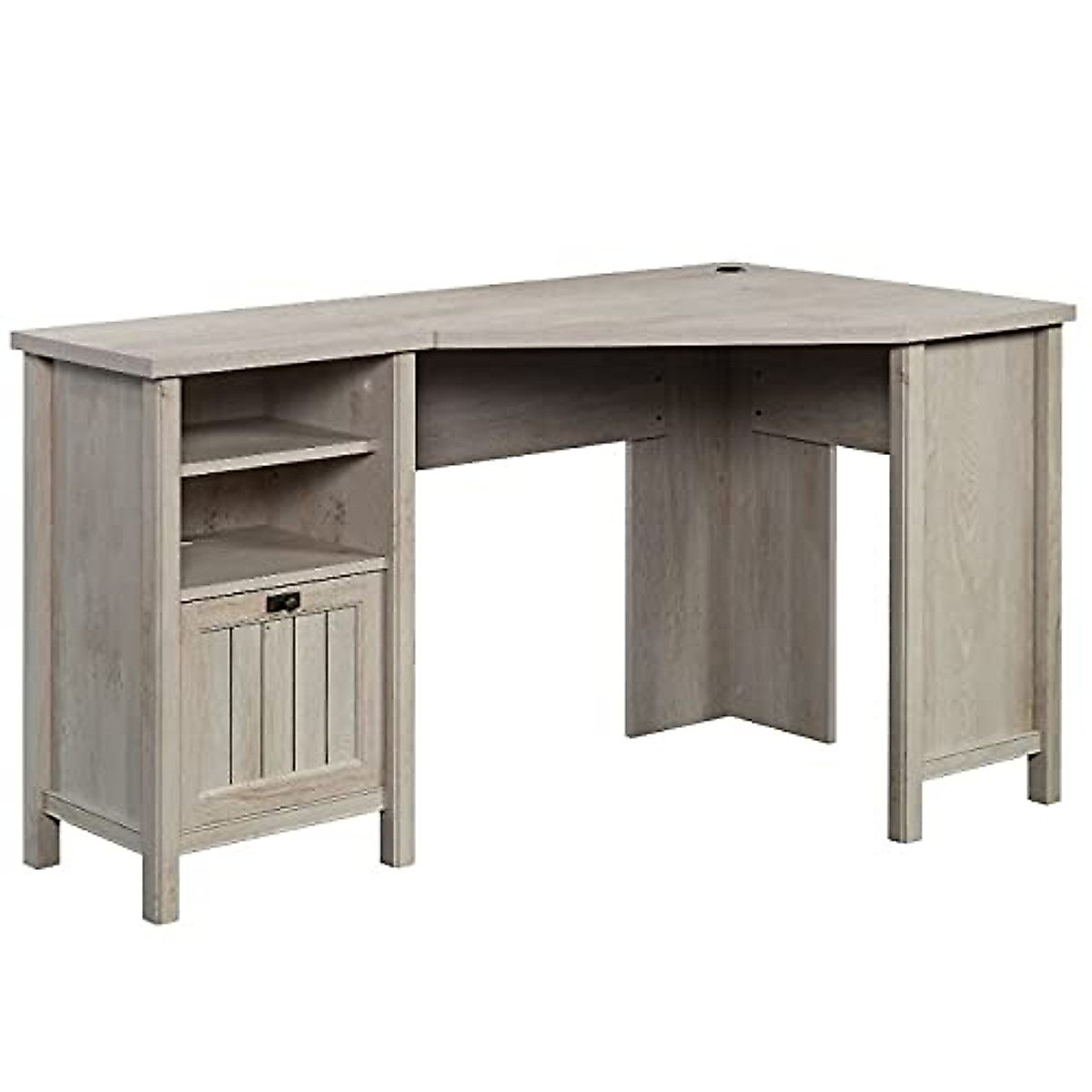 Sauder Costa Corner Computer Desk in Chalked Chestnut, Chalked Chestnut Finish