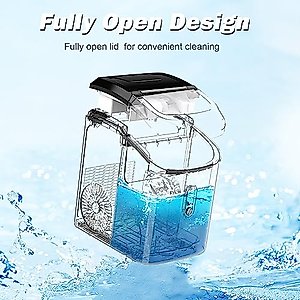 Nugget Ice Maker Countertop, Portable Crushed Sonic Ice Machine, Self Cleaning Ice Makers with One-Click Operation, Soft Chewable Pebble Ice in 7 Mins, 34Lbs/24H with Ice Scoop for Home Bar Camping RV